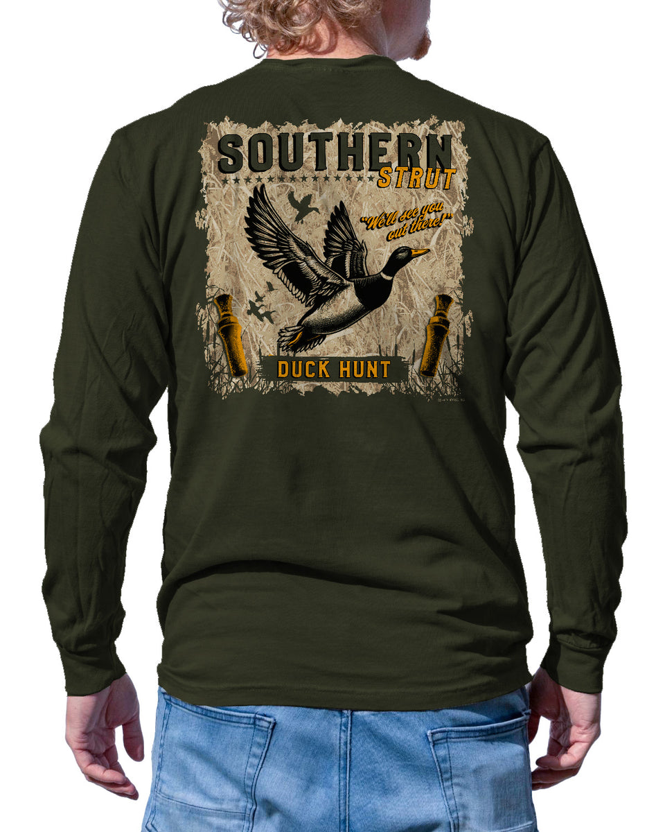 DUCK HUNT LABEL – Southern Strut Long Sleeve Tee – Southern Strut Brand
