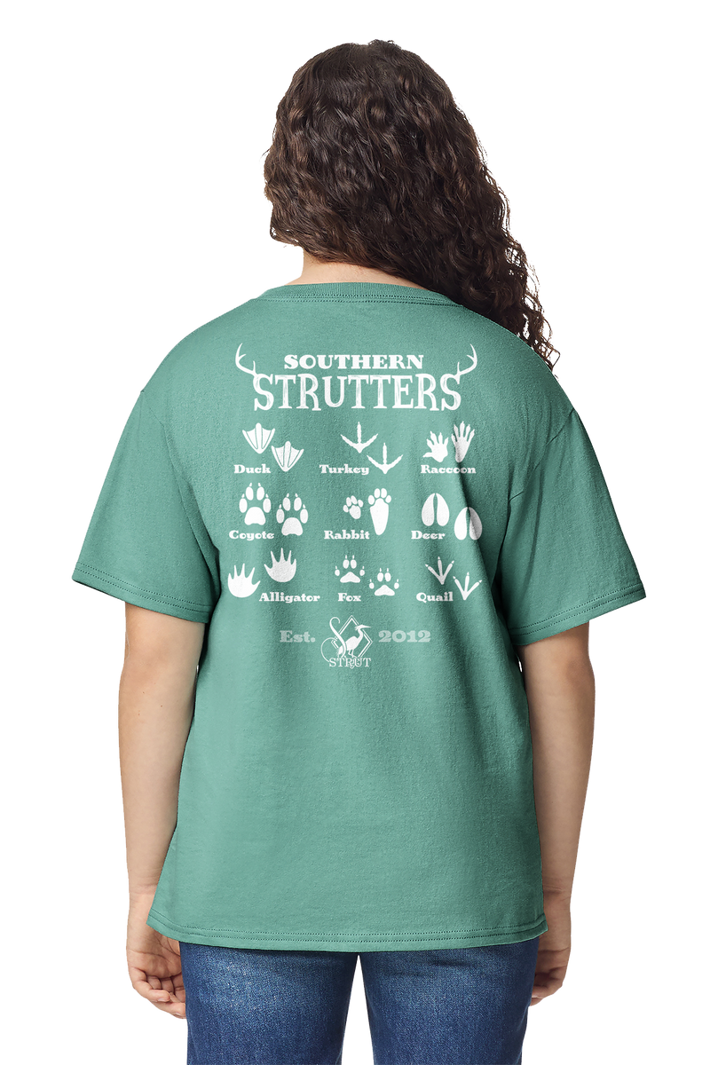 SOUTHERN STRUTTERS Youth Tee – Animal Track Guide – Southern Strut Brand