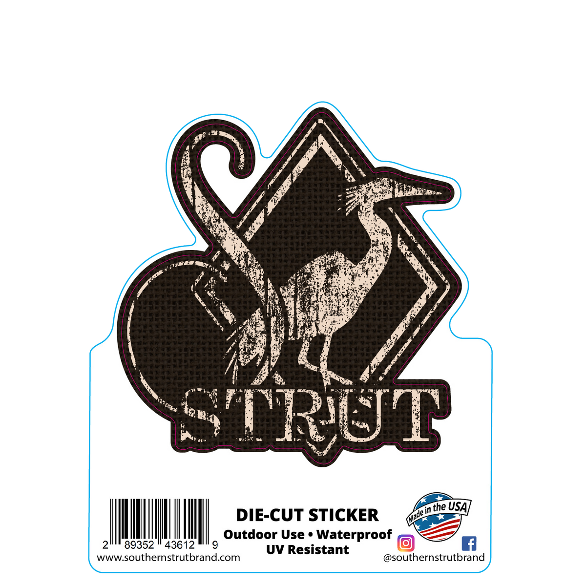 Burlap Logo Sticker – Southern Strut Brand